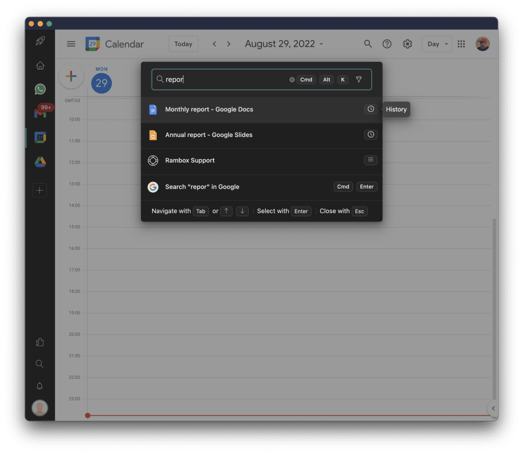 Quick Search - Rambox Workspace Simplifier