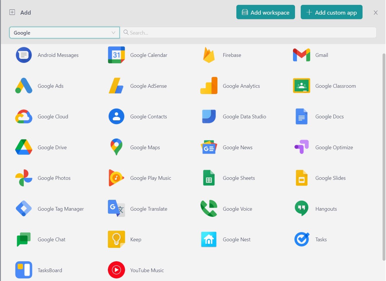 Google Workspace alternatives - Rambox